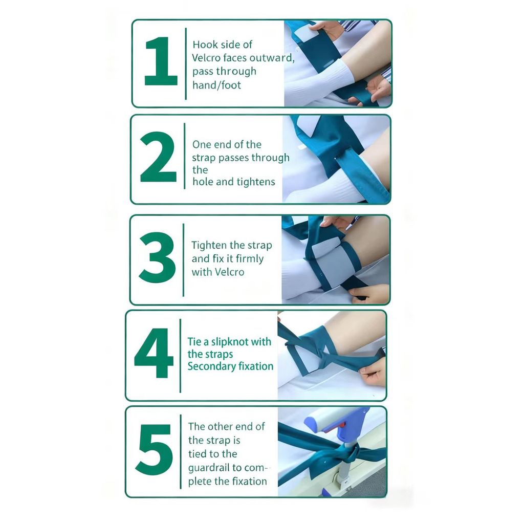 Restraint Strap Arms & Legs Fixed Assistant Bedridden Patient Limb ...