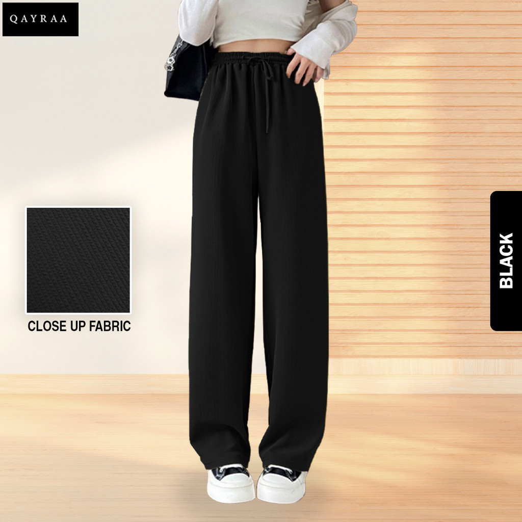 【NEW】QAYRAA INARA Palazo 2 Pockets Emboss Knitted Palazzo Adjustable ...