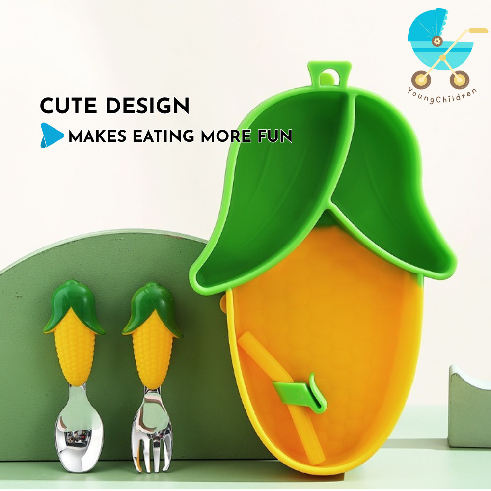 👶Pinggan Baby Baby Plate Set Cartoon Silicone Plate Baby Silicone ...