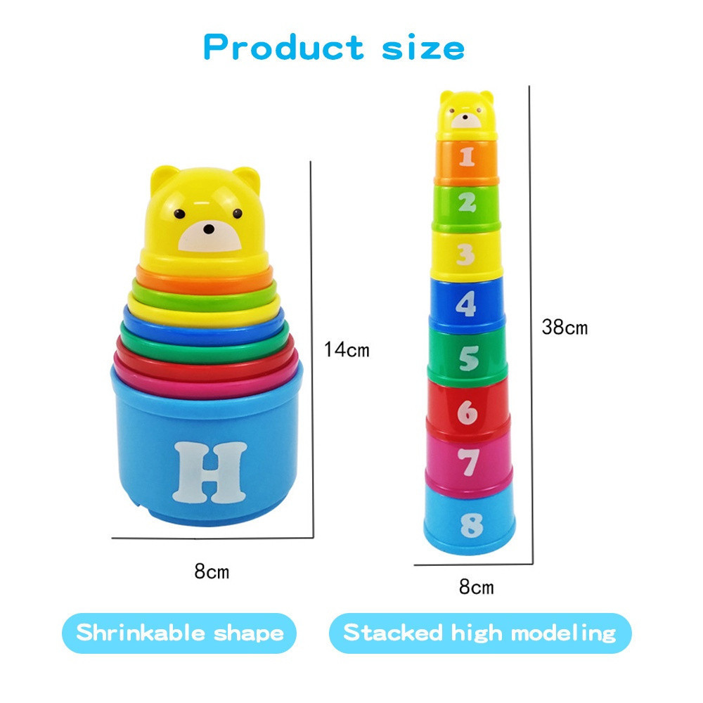 Oni 9PCS Baby Stacking Cup Toys Towers Toys Building Blocks Cup Toddler ...