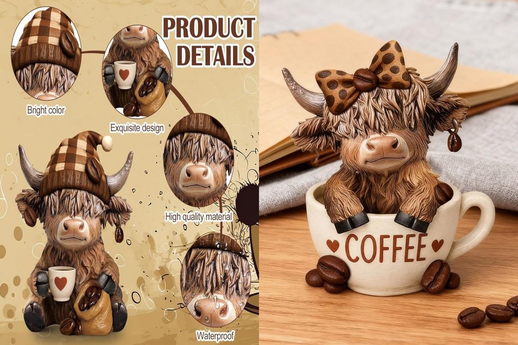 Moon* Highland Cattle Ornament Highland Cattle Decor Highland Cow ...
