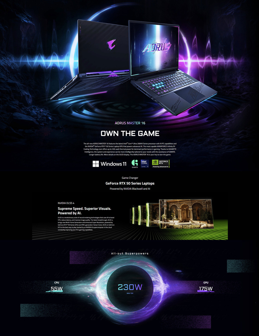 GIGABYTE AORUS MASTER 16 BZHC6MYE65SH (Intel Core Ultra 9-275HX/32GB ...