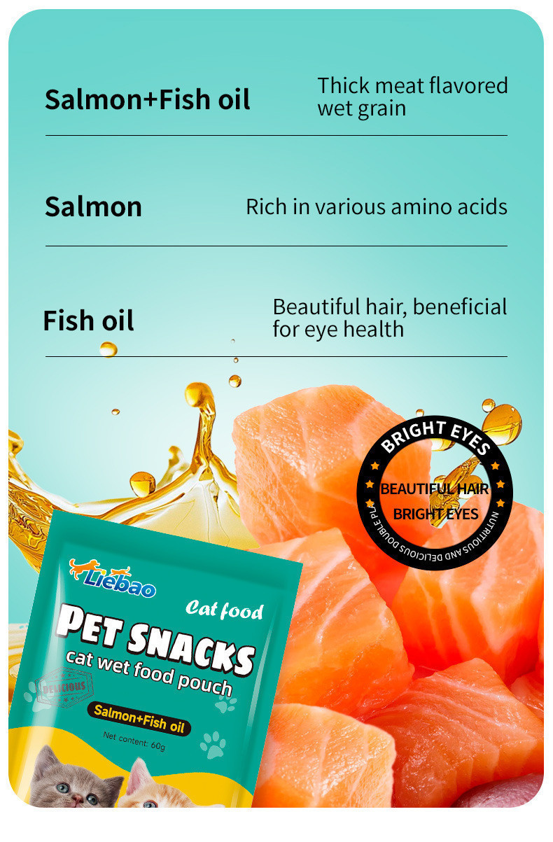 Cat Full Price Staple Food Cat Meal Packs Chicken Salmon High Protein ...