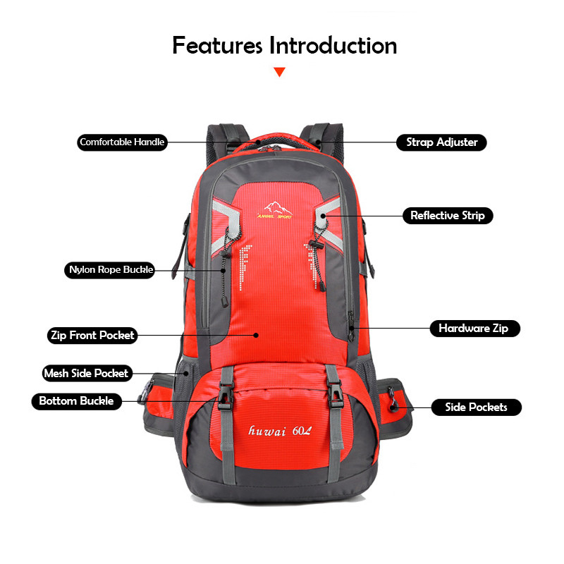Mizona 60L Large Capacity Outdoor Backpack For Hiking And Travel ...