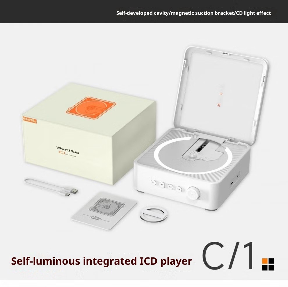 WhatPlus C1 CD player, InS-style ambient light, App Smart connection cd player, Bluetooth audio ...