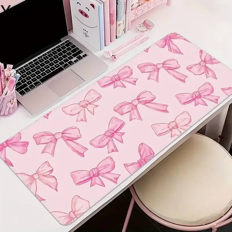 New Cute Pink Bow Mouse Pad Large Keyboard Desk Pads 900x400mm Playmat ...