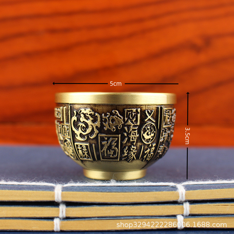 Brass Baifu Cup Dragon Phoenix Tea Water Style Multi-Purpose High-Grade ...