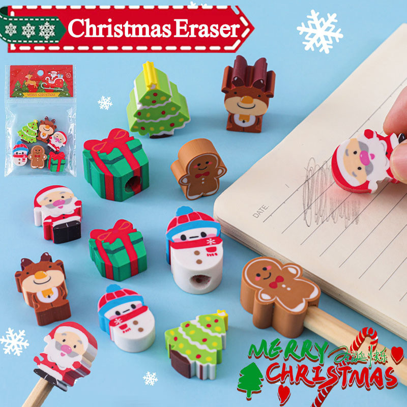 🔥Hot Sale🔥 6Pcs Christmas Eraser Cute Eraser Christmas Gift Christmas ...