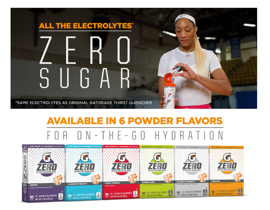 Gatorade G Zero Powder 10 Sachets per box | Glacier Freeze / Orange ...