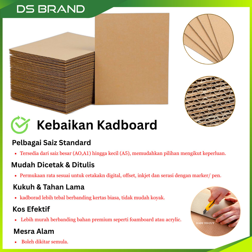 Cardboard DIY A5, A4, A3, A2, A1, A0 Size / Kotak Lapik Kad / Packaging ...