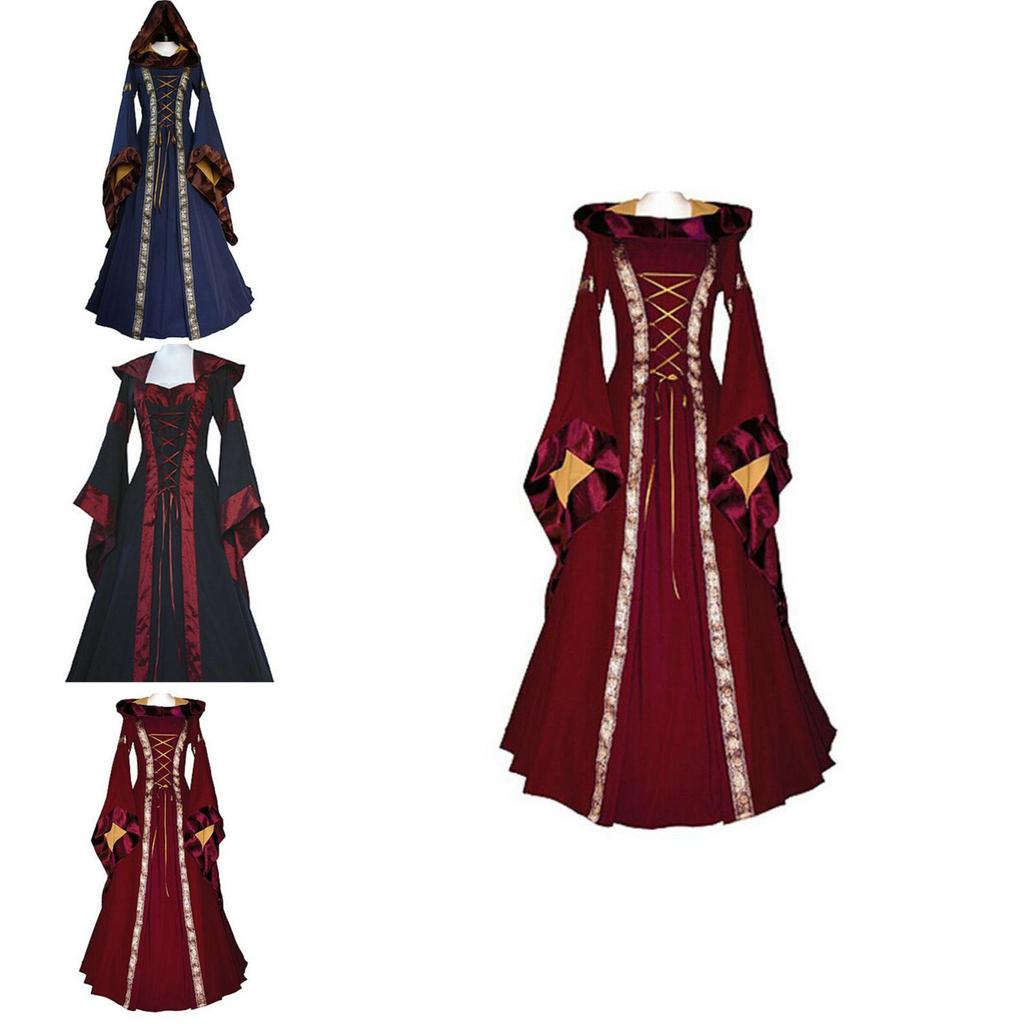 Masquerade Vintage Women's Party Dress Retro Medieval Gothic Costume ...