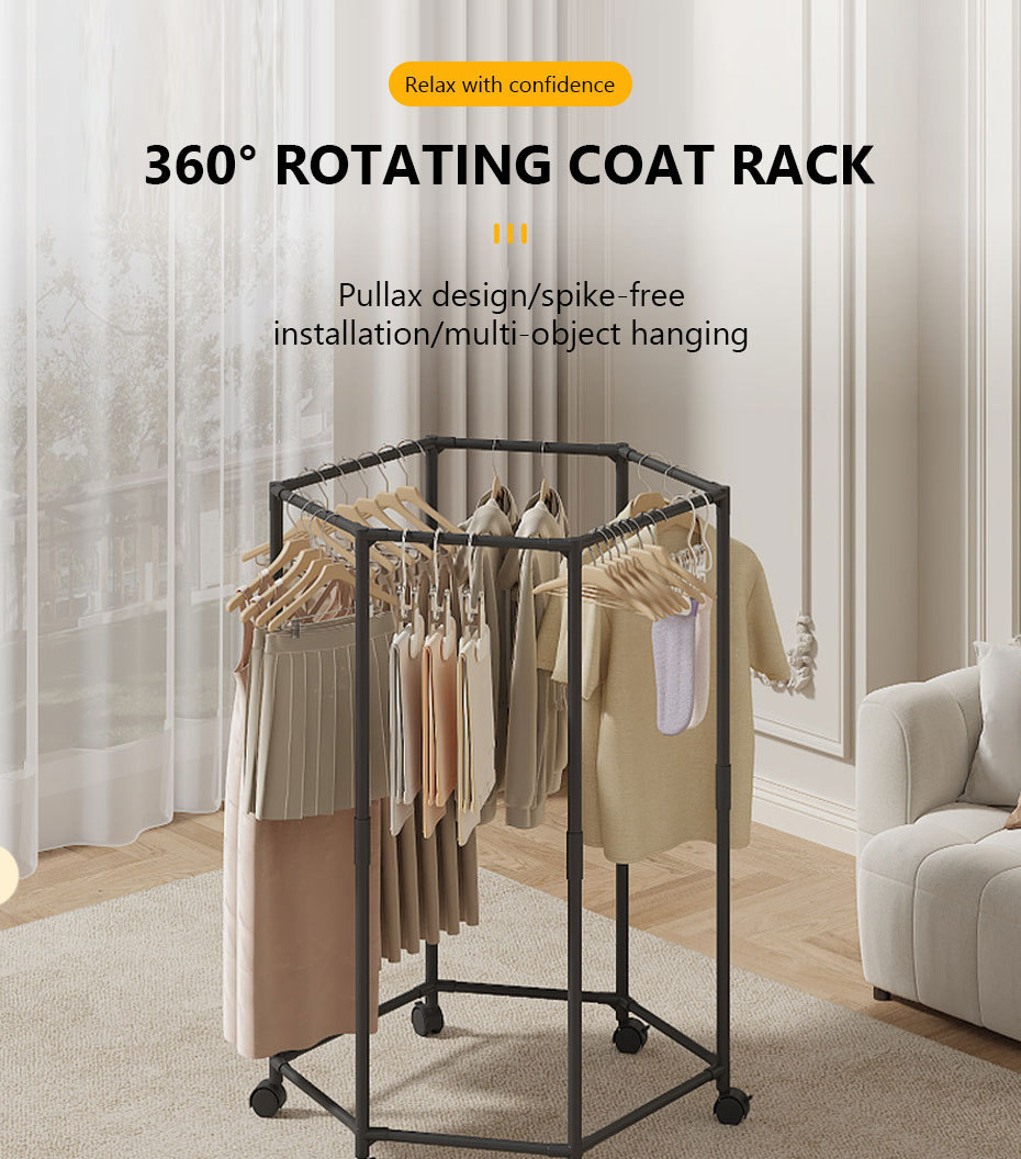 【READY STOCK】Double Layer Stainless Steel Clothes Rack 360° Rotatable ...