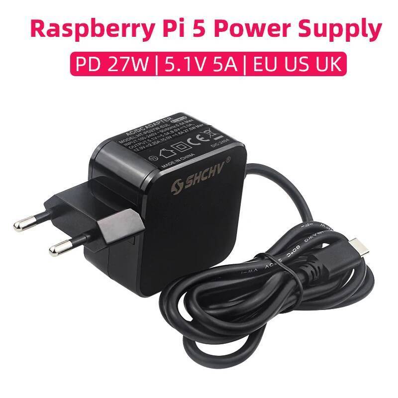 PD 27W Raspberry Pi 5 Power Supply 5.1V 5A USB Type-C Port Power ...