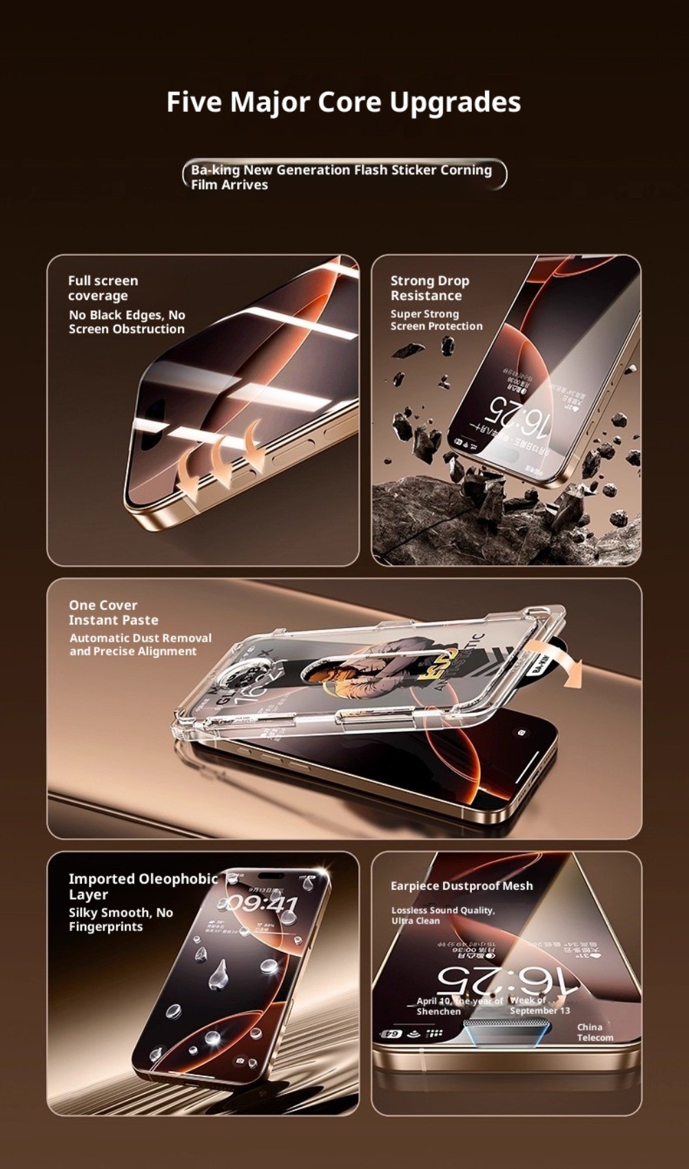 Luxury 17 Series Quick Install Tempered Glass for IPhone 17 Pro Max ...