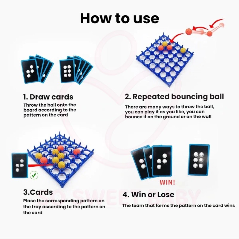 Bounce Ball Board Game Jumping Ball Throwing Ball Table Game Family ...