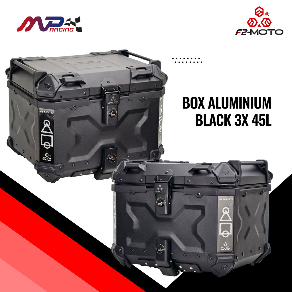 F2 Top Box 45L,Premium Grade,Logo X Chrome,Motorcycle Box,Alloy ...