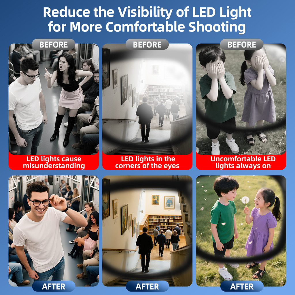 LED Light Blocking Stickers For Ray-Ban Meta Way-farer/Sky-ler ...