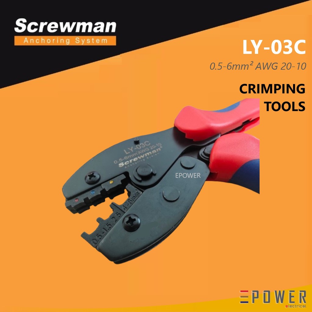 SCREWMAN INSULATION CABLE TERMINATION HAND CRIMPING TOOLS (LY-03C ...