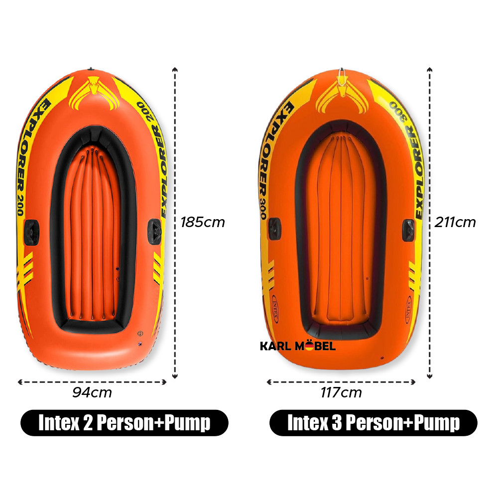 Inflatable Boat kayak fishing boat Intex 2 3 4 person bot angin kayak ...