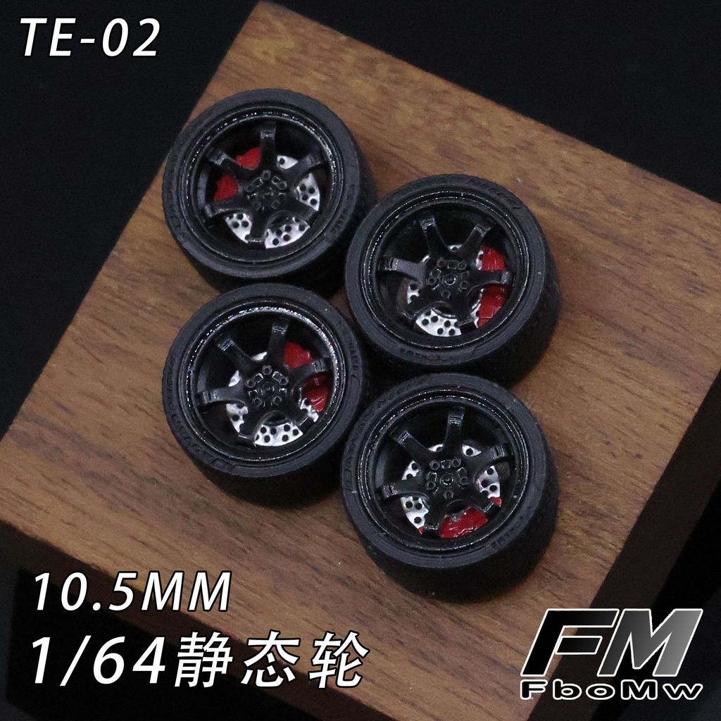 FboMw-FM 1/64 TE-02 10.5mm Static Wheel Resin Material Modified Wheel ...