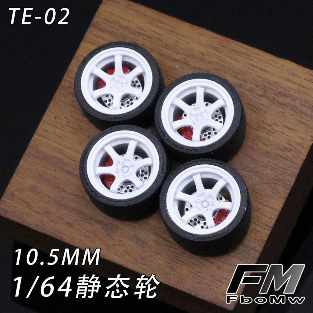 FboMw-FM 1/64 TE-02 10.5mm Static Wheel Resin Material Modified Wheel ...