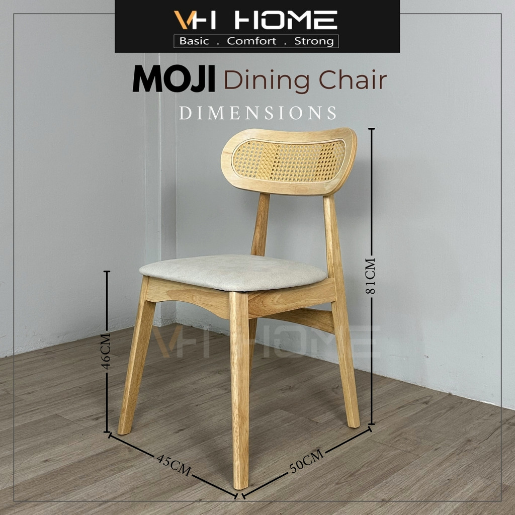 VH MATTIS 2.5ft Square Dining Set 1+2 Chair Dining Table 75x75cm Rattan ...