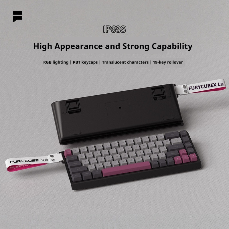 FURYCUBE IP68S Wired Keyboard Mechanical Feel Silent Office Gaming ...