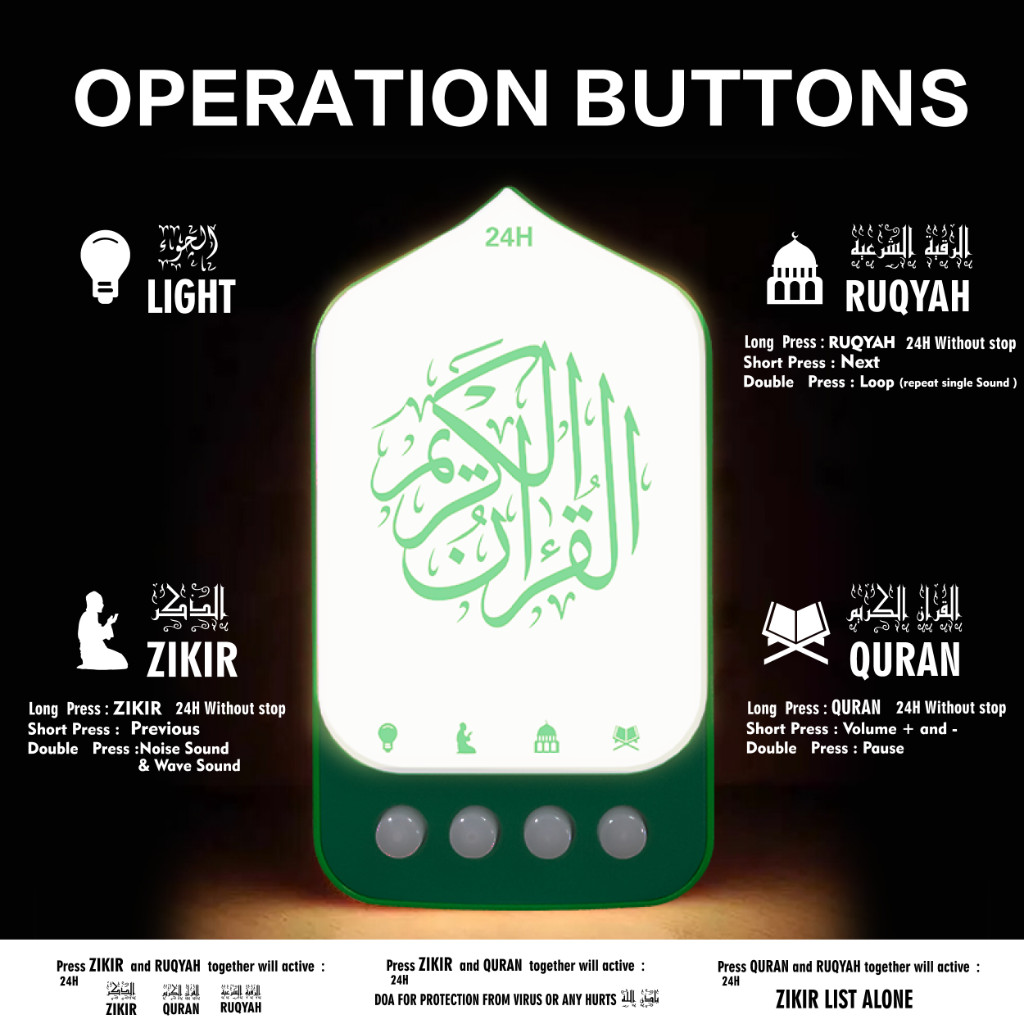 ZK90B ZK3s Plug in Play Muslim Quran Player Plug In 24hours Speaker ...