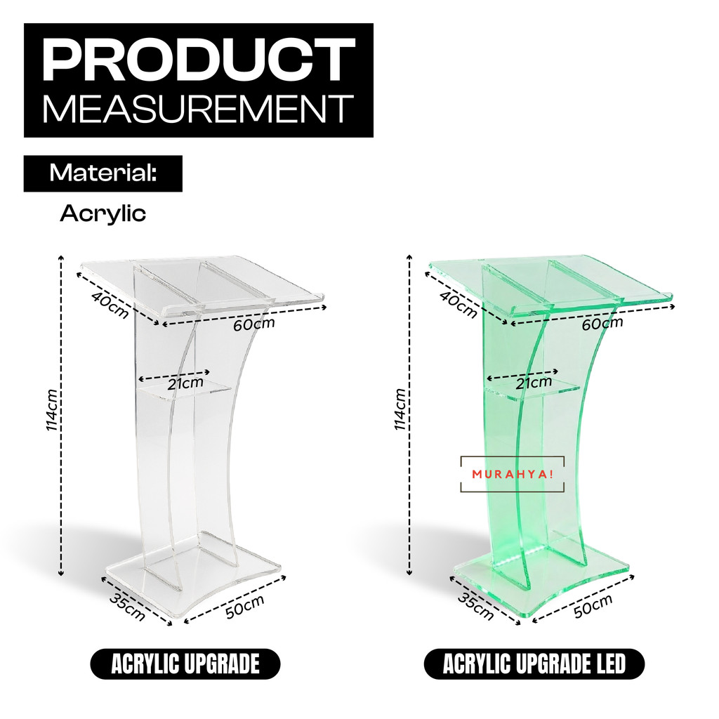 Acrylic Podium Rostrum Transparent Speaker Table LED Conference Host ...