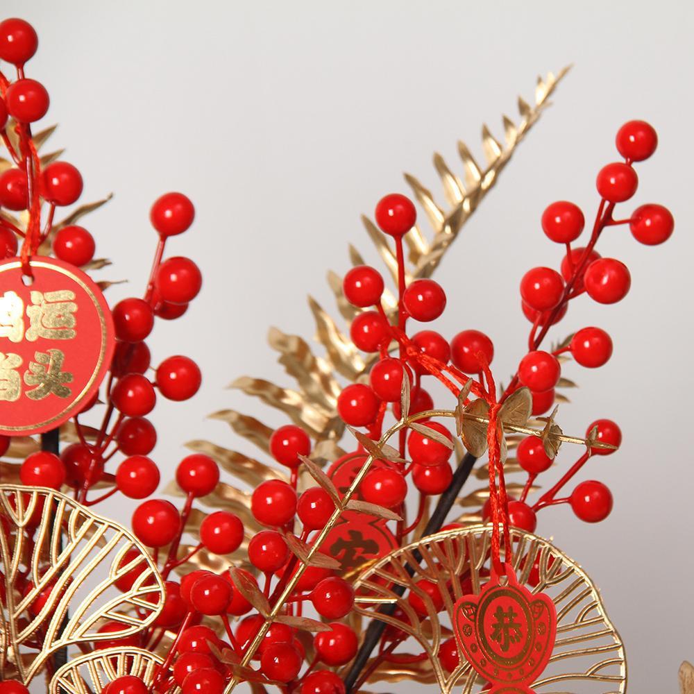 2026 New Year's Decoration Red Berries CNY Deco Facai Fruit Artificial ...