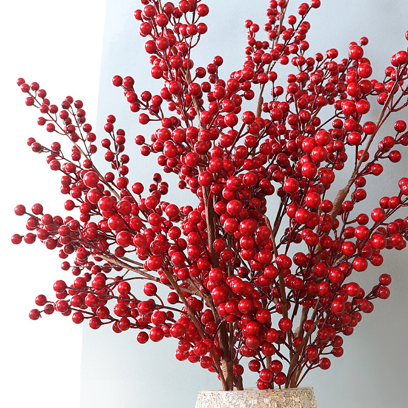 2026 New Year's Decoration Red Berries CNY Deco Facai Fruit Artificial ...