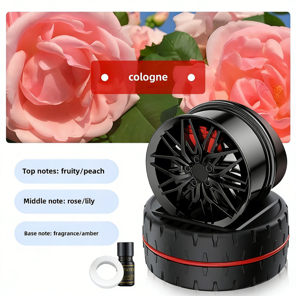 Car Aromatherapy Car Perfume Ornaments Solar Energy Rotating Hub Tires ...