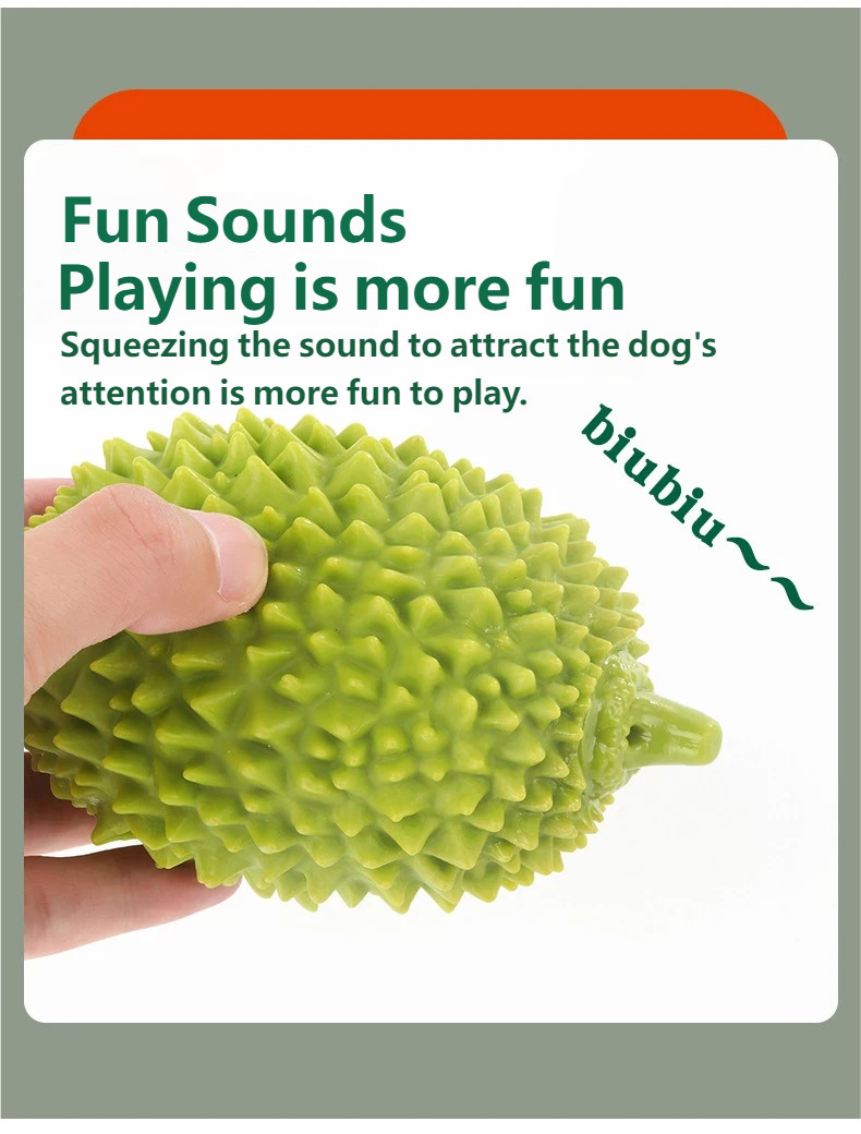 Sound dog toy+simulated durian+pet dog chewing toy+durable toy+small ...