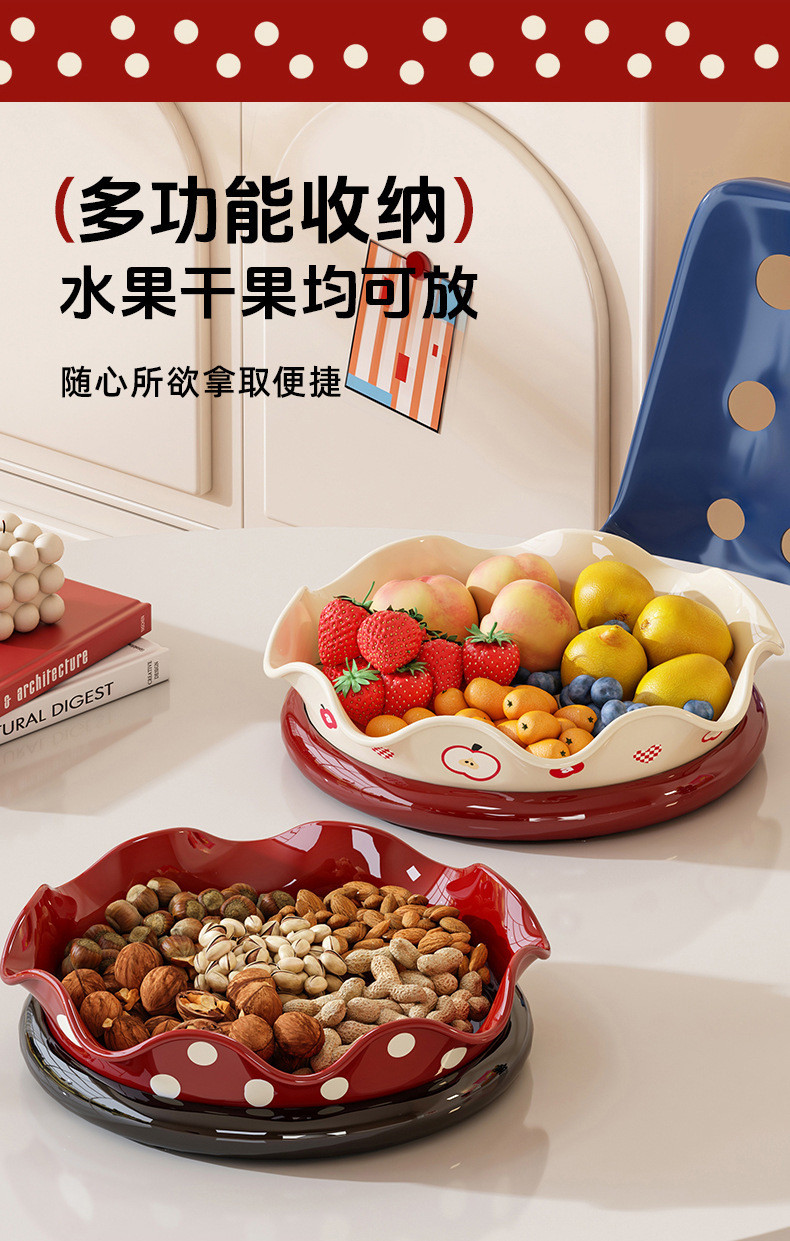 High-value Rotating Fruit Plate Drainable Large-capacity Household ...