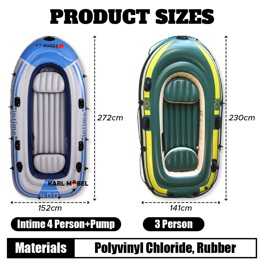 Inflatable Boat kayak fishing boat Intex 2 3 4 person bot angin kayak ...