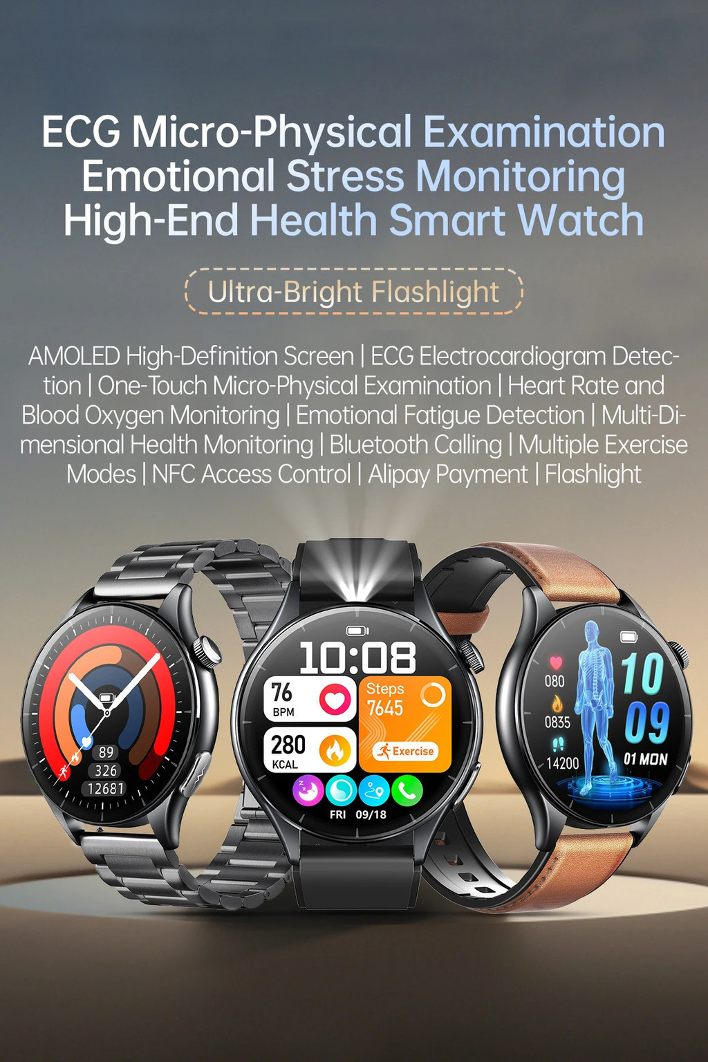 2026 New For Xiaomi NFC+ECG+PPG Health Original Smart Watch Man Woman ...
