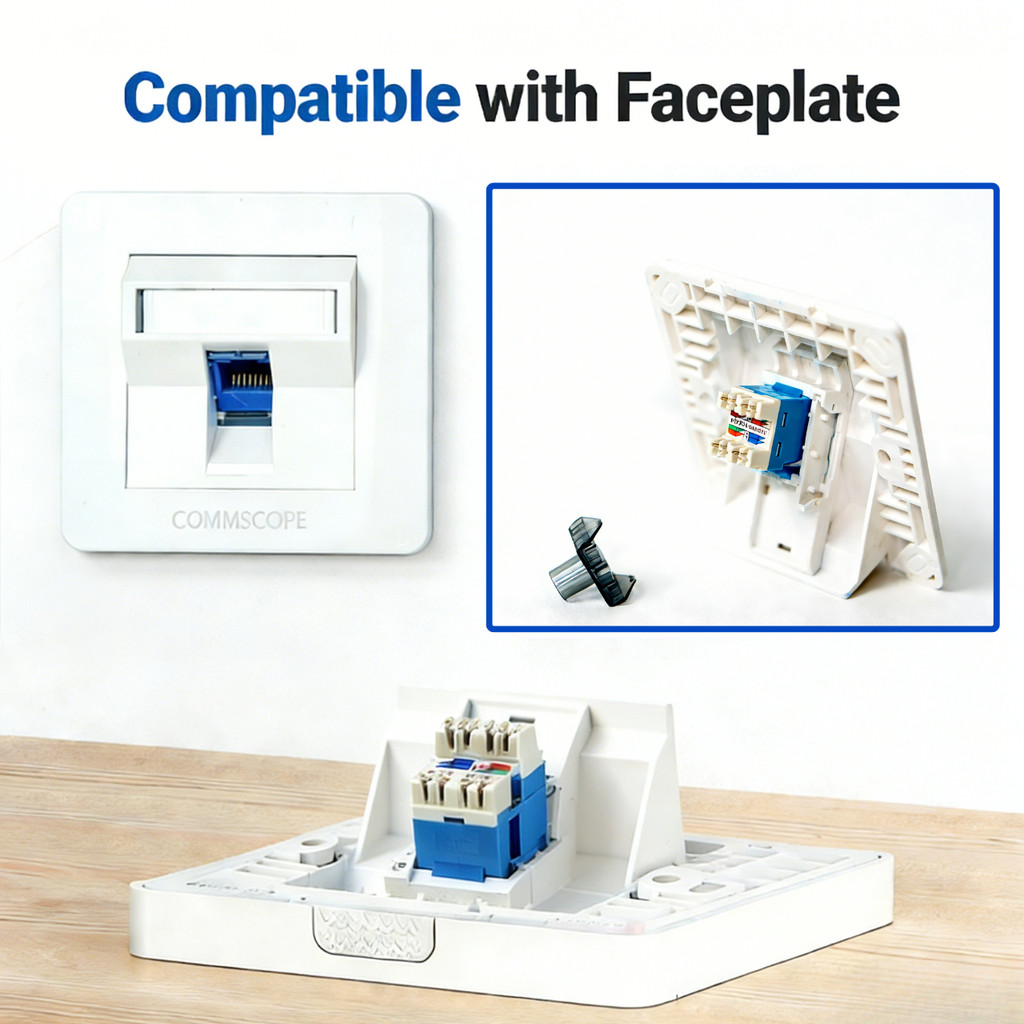Commscope CAT6/CAT5E 1-Port 2-Ports Angle Faceplate Wall Socket Outlet ...