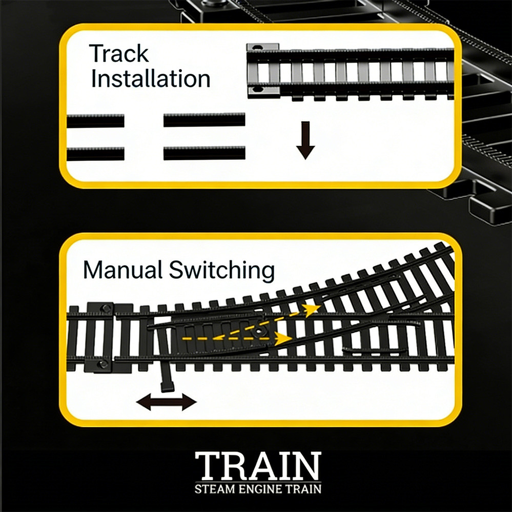 Toddler Early Education Train Playset Electric Retro Track Toy for ...