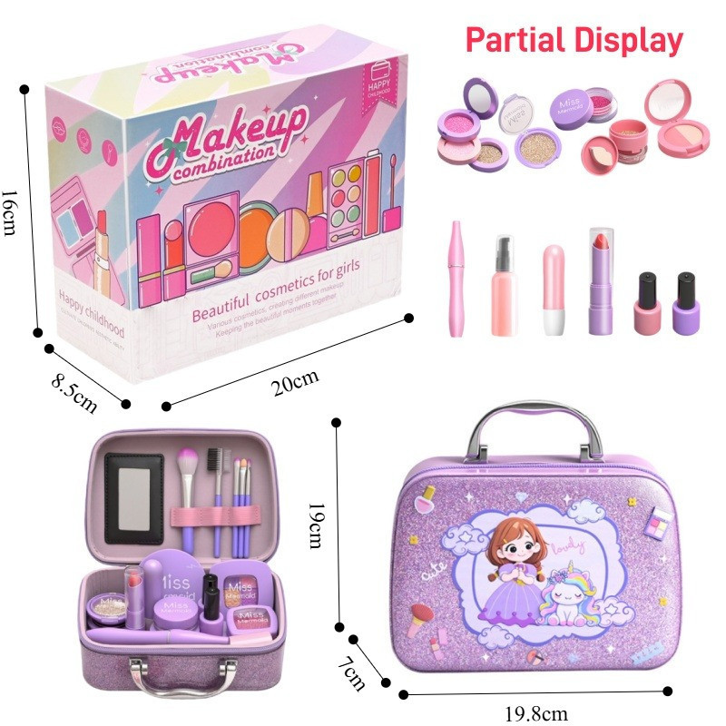 22PCS Kids Makeup Toys Pretend Makeup Toy Handbag Set Princess ...