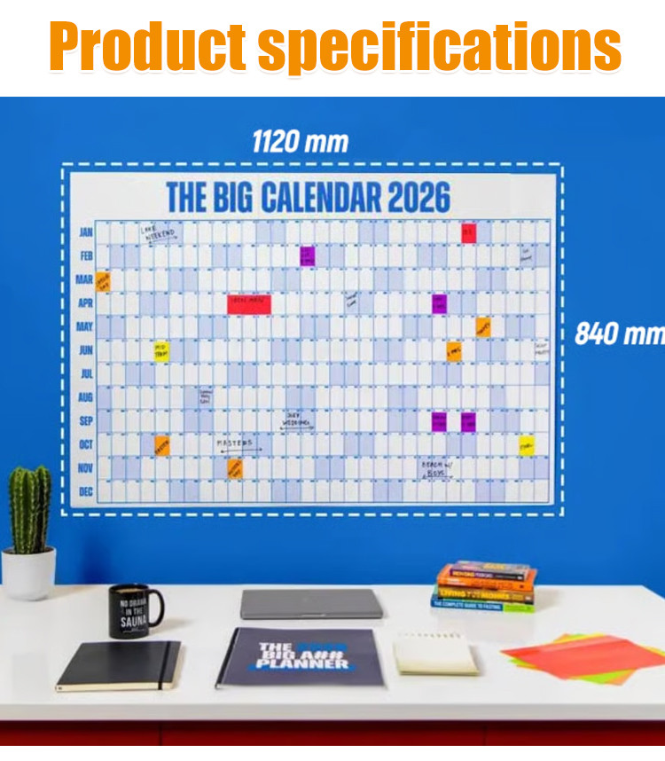 🎁【2026 Wall Calendar】 📆2026 English Wall Calendar2026壁挂式日历/附年度计划表 ...