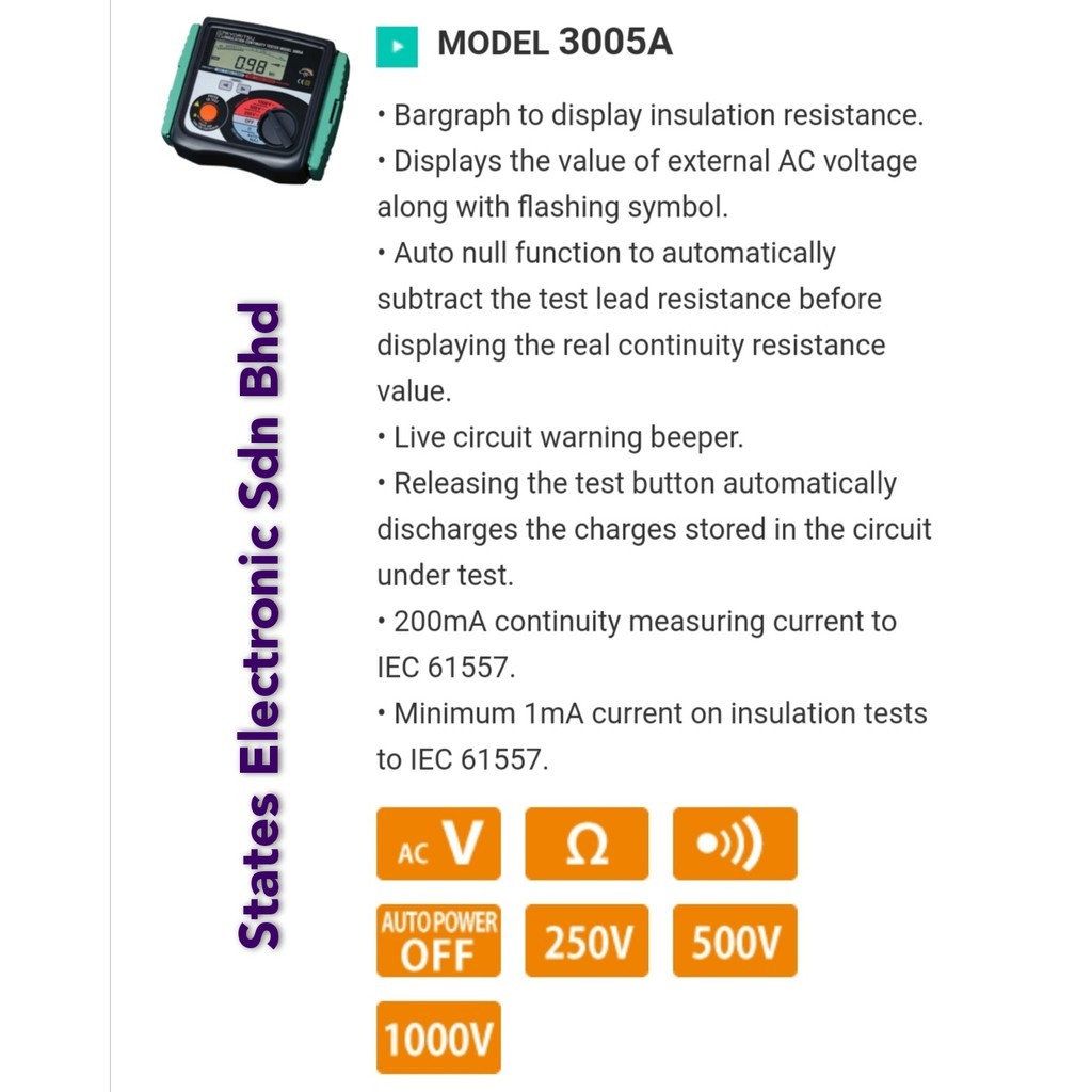 Kyoritsu 3005A Digital Insulation/Continuity Tester | Shopee Malaysia