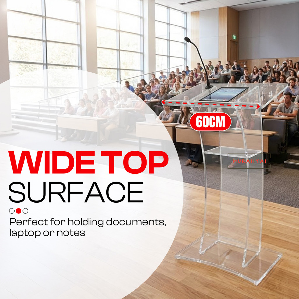 Acrylic Podium Rostrum Transparent Speaker Table LED Conference Host ...