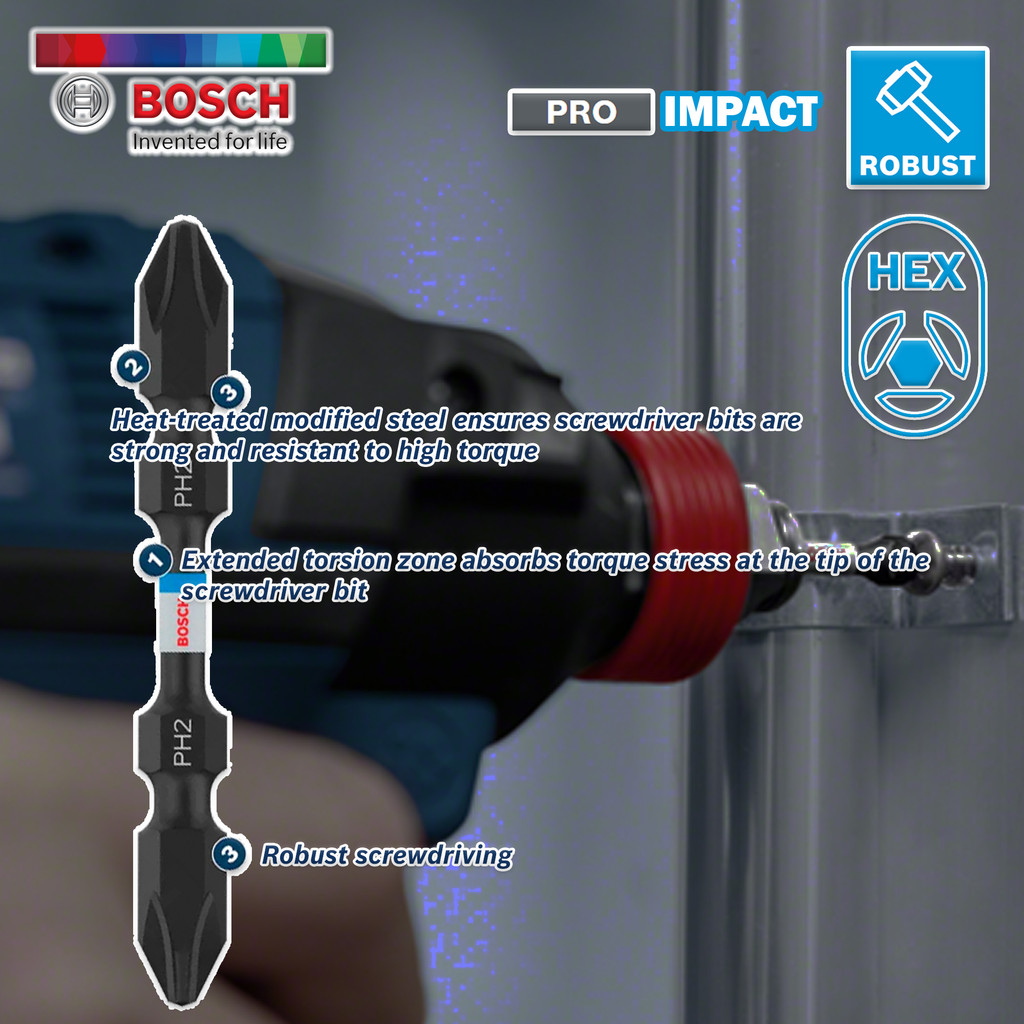 Bosch Impact Screwdriver Bit Double End Bit PH2 x 65MM #2608522405 ...