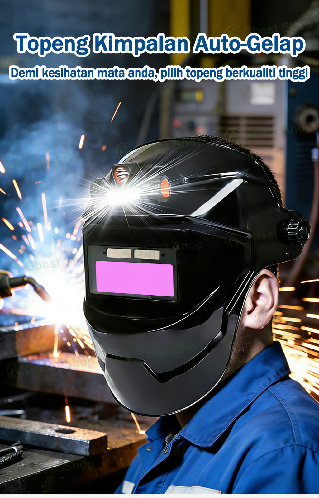 Gbest topeng weld Kimpalan Auto Gelap Kuasa Solar Auto Darken Welding ...