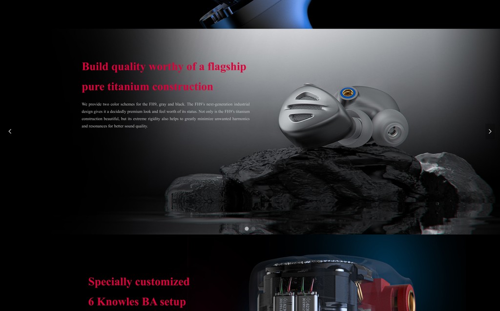 FiiO FH9, In-Ear Monitors: 13.6mm DLC Dynamic Driver 6 Knowles BA ...