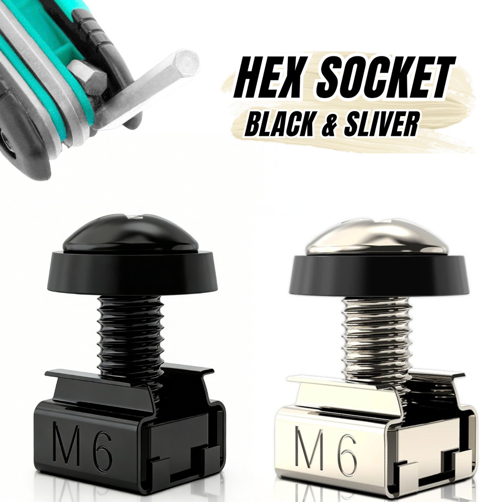 SELMES M6 x16mm Rack Mount Cage Nuts, Hex Screw Washers For Rack Mount ...