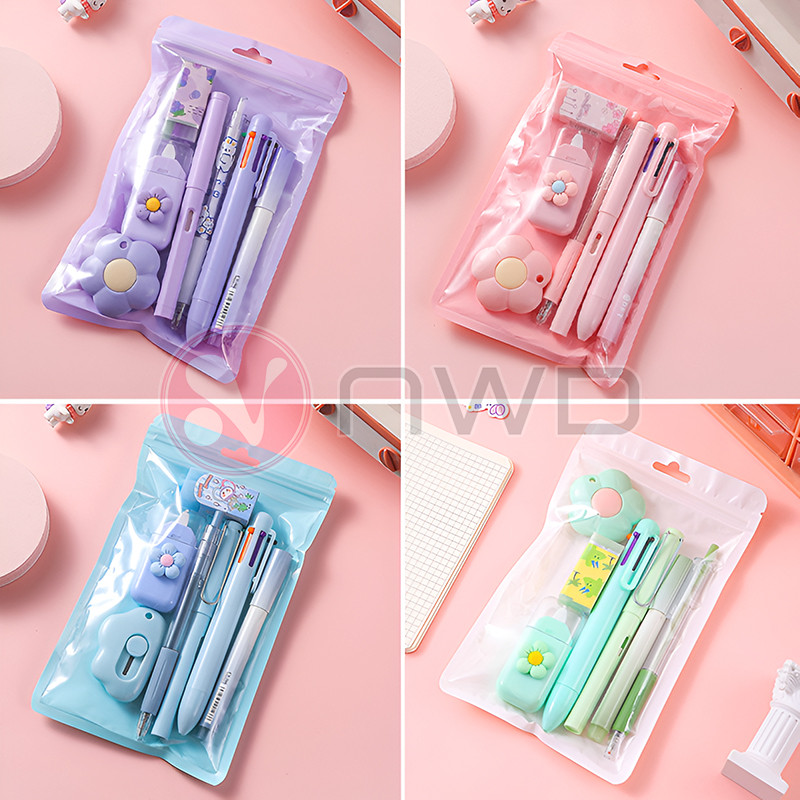 𝗠𝗨𝗟𝗧𝗜 𝗙𝗨𝗡 》 7pcs Stationery Set Student School Office Stationery ...