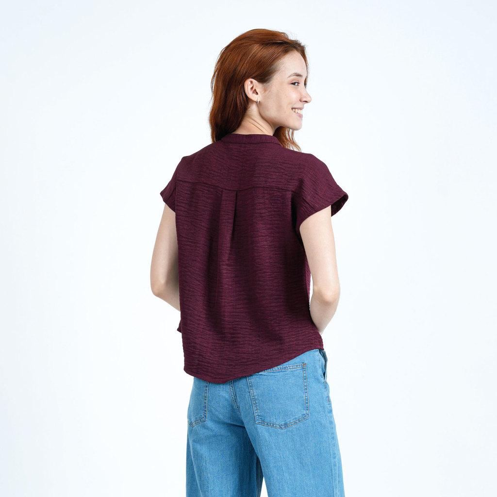 NICOLE Collar Neck Short Sleeve Blouse (NB2-2510-0050) | Shopee Malaysia