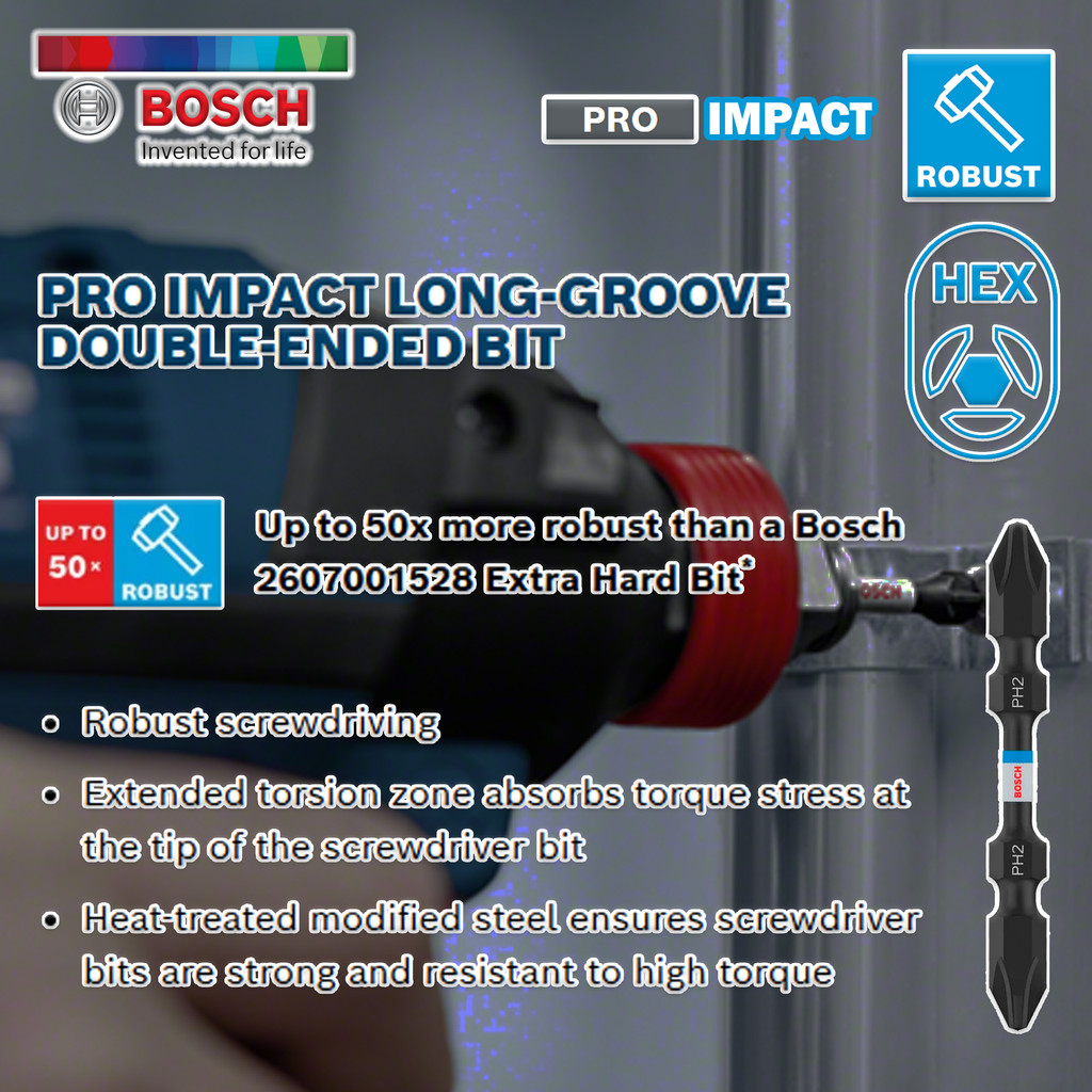 Bosch Impact Screwdriver Bit Double End Bit PH2 x 65MM #2608522405 ...