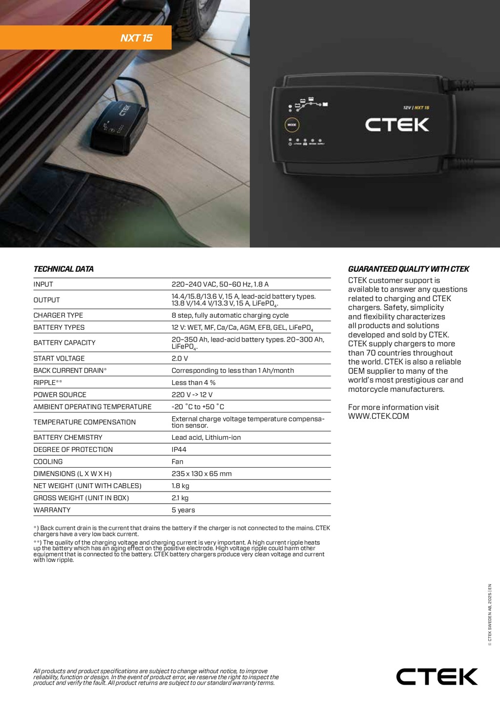 CTEK NXT 15 12V Smart Battery Charger | Shopee Malaysia